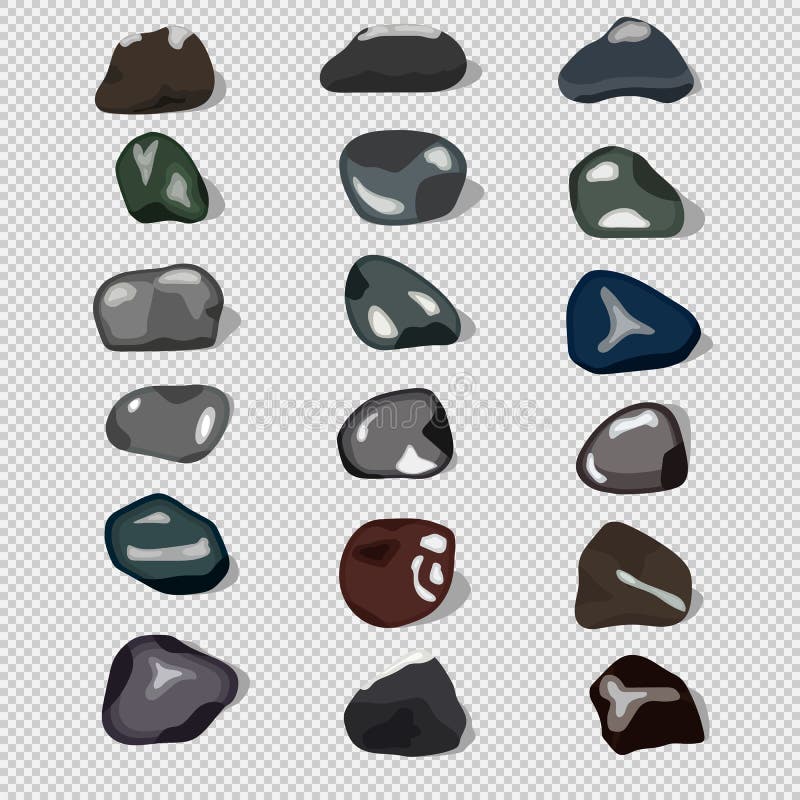 Eighteen natural stones stock vector. Illustration of eighteen - 99105730