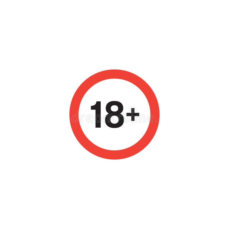Eighteen Plus Age Limit Sign Vector Icon Isoalted on White Background ...