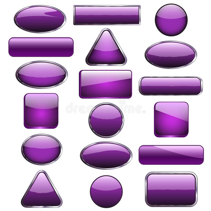 Eighteen purple buttons stock vector. Illustration of purple - 73126081