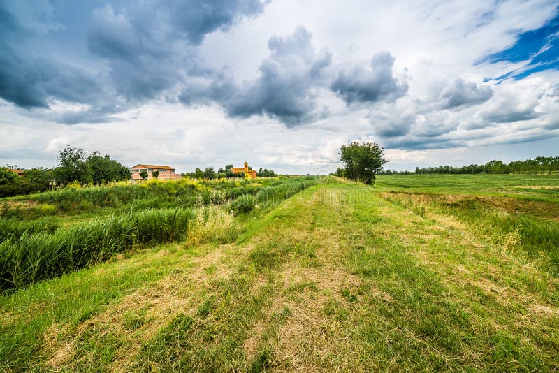 River in bucolic landscape stock photo. Image of countryside - 74197792