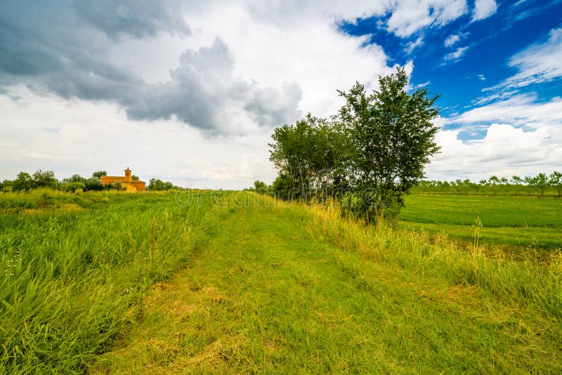 Eighteenth-century Church in Bucolic Landscape Stock Photo - Image of ...