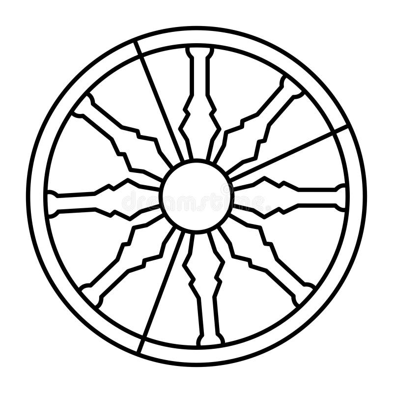 The Eightfold Path Line Icon Stock Vector - Illustration of buddhism ...