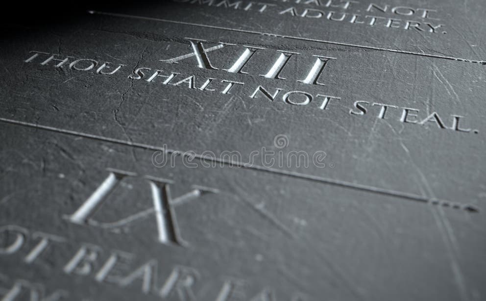 The Eighth Commandment stock illustration. Illustration of decalogue ...