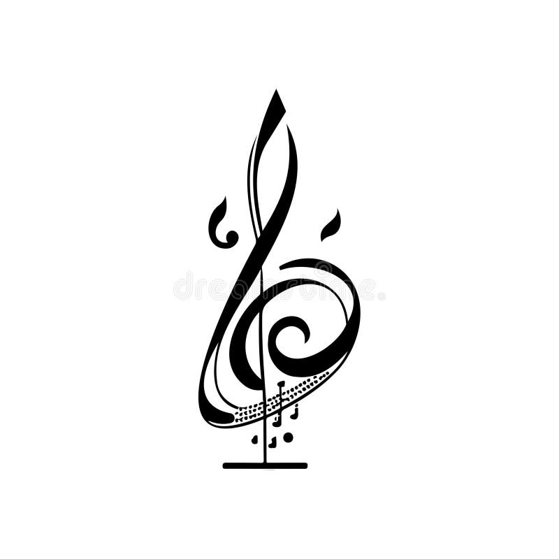 Eighth Note Icon Hand Draw Black Colour Podcast Logo Symbol Perfect ...