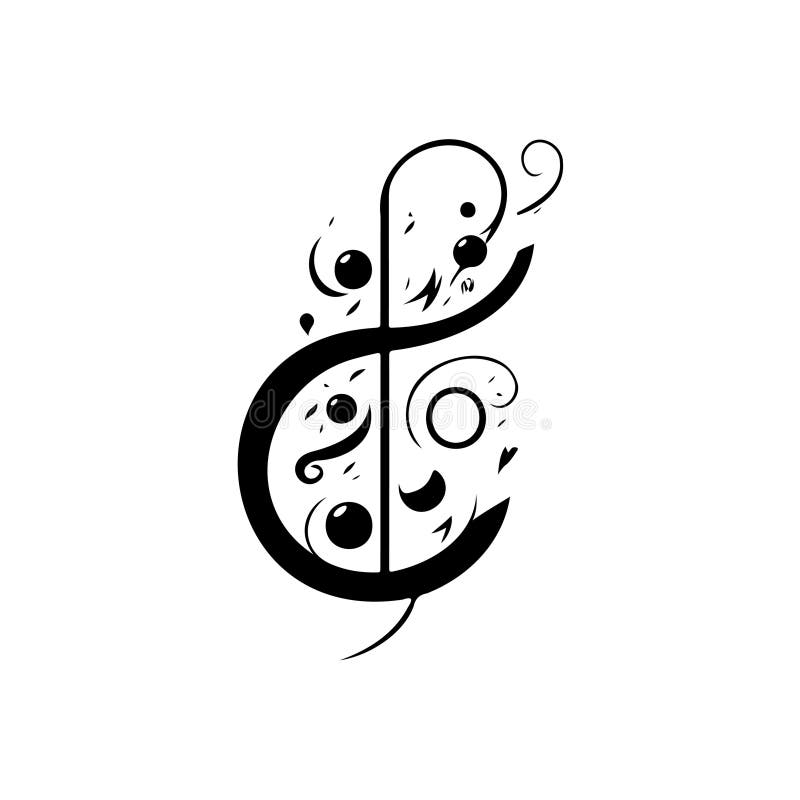 Eighth Note Icon Hand Draw Black Colour Podcast Logo Symbol Perfect ...