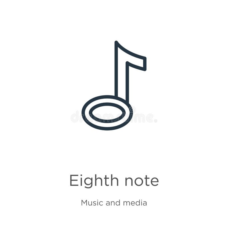 Eighth Note Icon. Thin Linear Eighth Note Outline Icon Isolated on ...