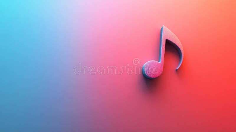 Eighth Note Representing Music on Gradient Background Stock ...