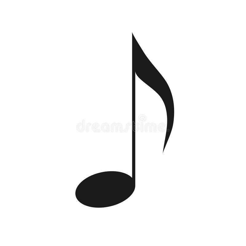 Eighth Note Song Melody. Black Note on a White Background. Illustration ...