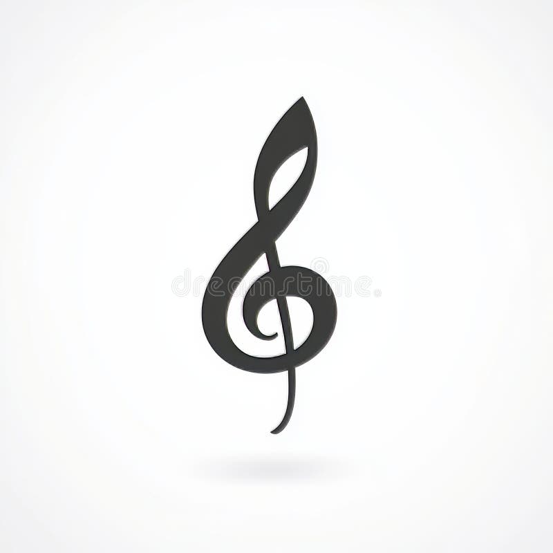 An Eighth Note is Symbolized through a Black Line Art Icon on a White ...