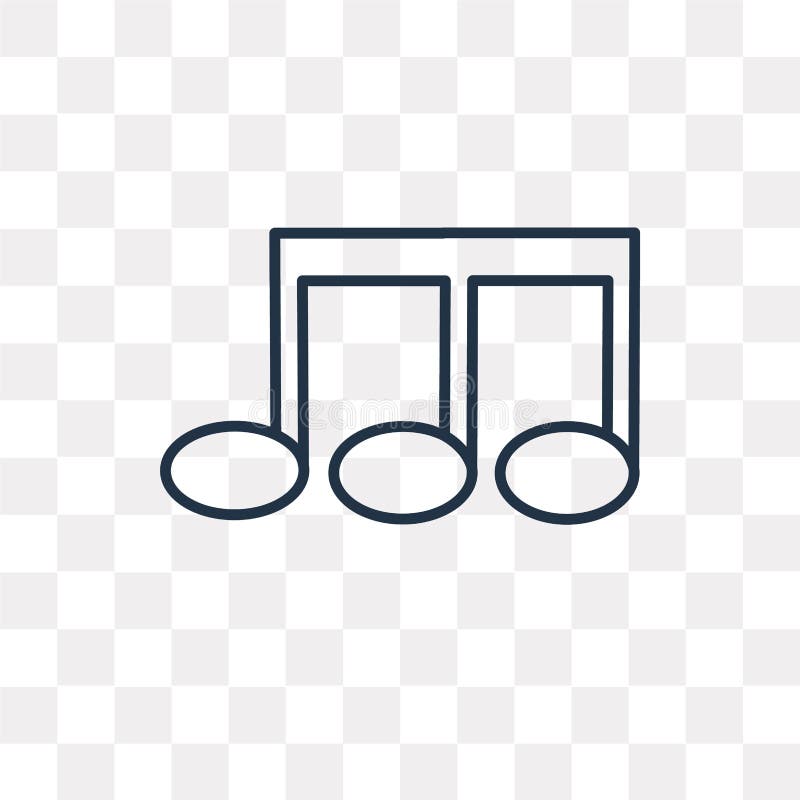 Eighth Note Vector Icon Isolated on Transparent Background, Line Stock ...