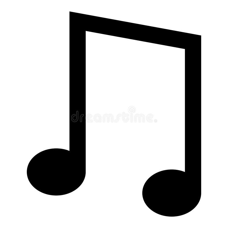 Eighth Notes Icon Black Color Vector Illustration Flat Style Image ...