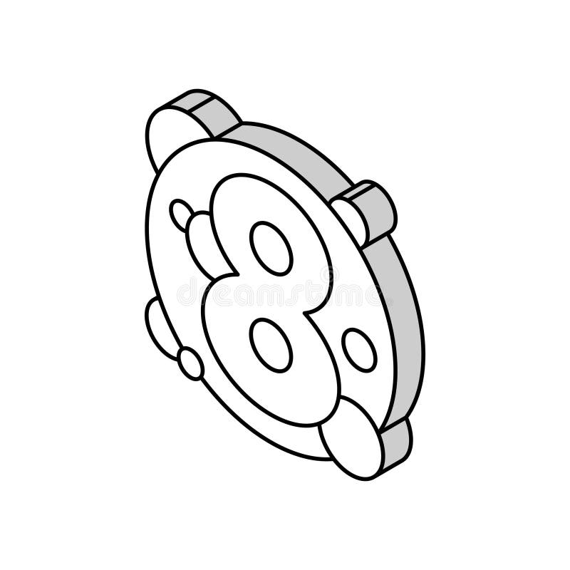 Eighth Number Isometric Icon Vector Illustration Stock Vector ...