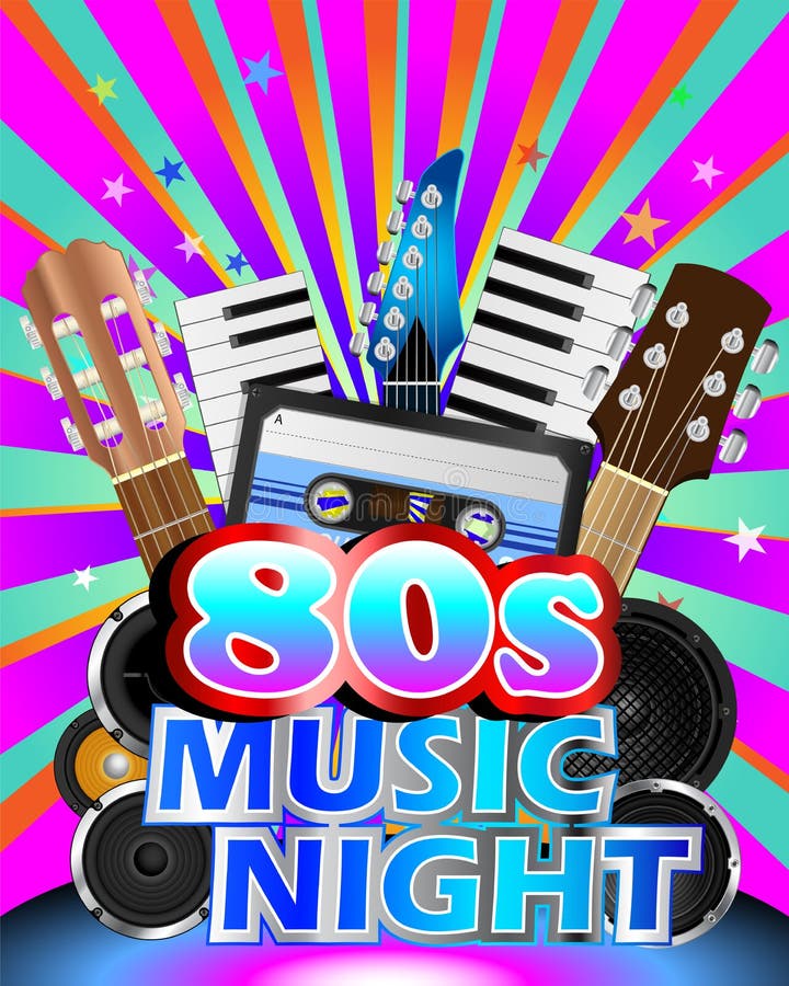 Eighties Music Night Poster Stock Vector - Illustration of synthesiser ... Eighties Music Night Poster Stock Vector - Illustration of synthesiser ...
