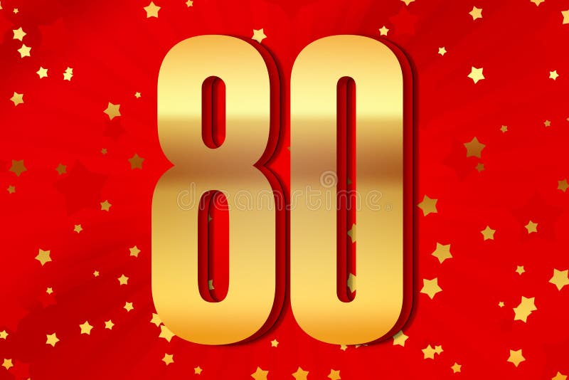 80 Eighty Gold Number Count Template Poster. Letters Abstract Stock ...