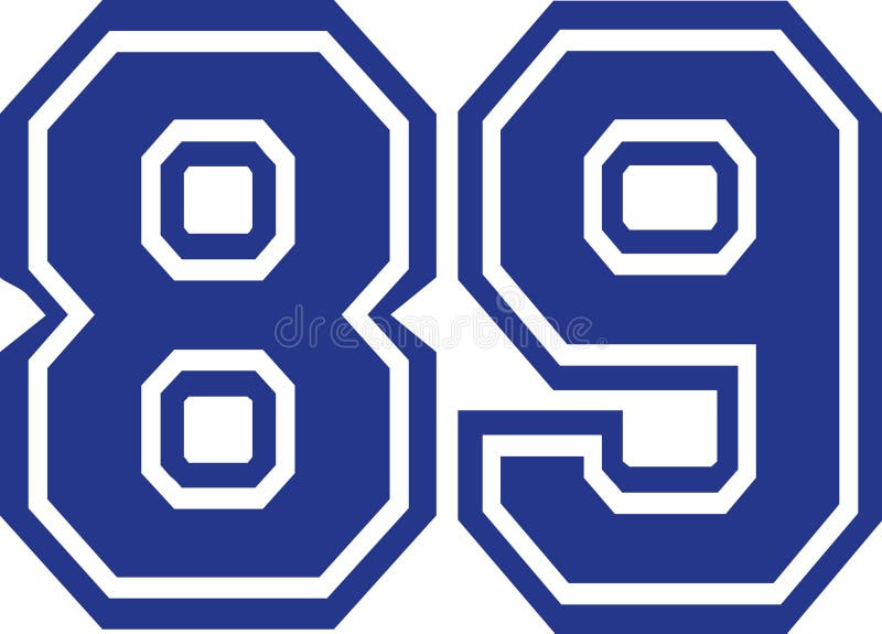 Eighty-nine College Number 89 Stock Vector - Illustration of numeral ...