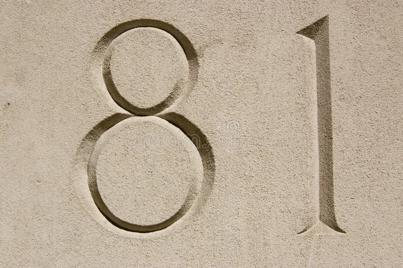 Eighty One stock photo. Image of incised, sign, eighty - 25888294