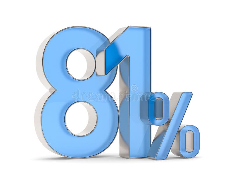 Eighty One Percent on White Background. Isolated 3D Illustration Stock ...