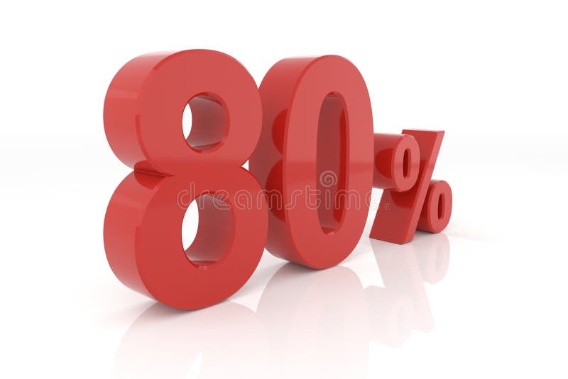 Eighty Percent. 3D Rendering Stock Illustration - Illustration of ...
