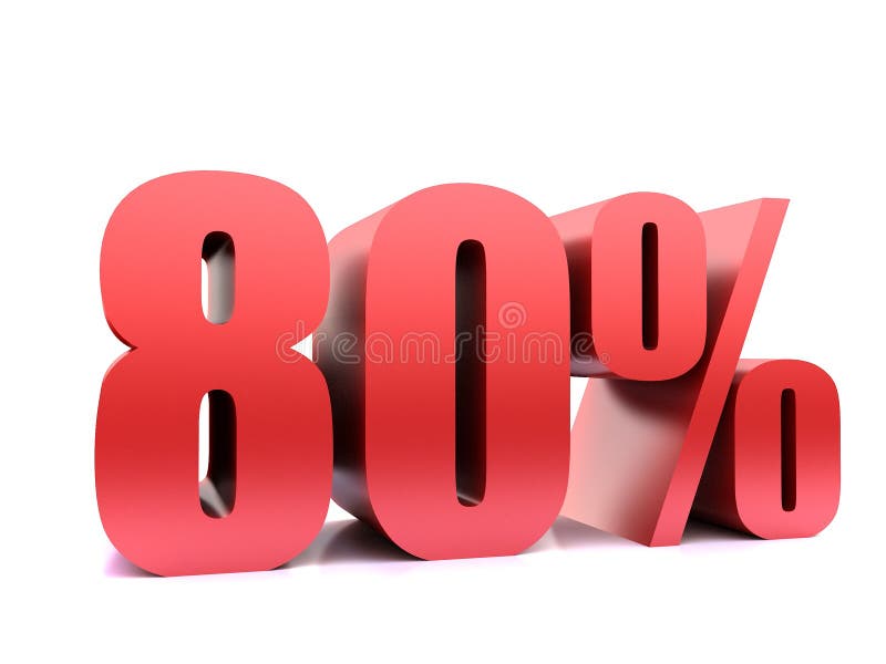 Eighty Percent 80 Symbol .3d Stock Illustration - Illustration of sign ...