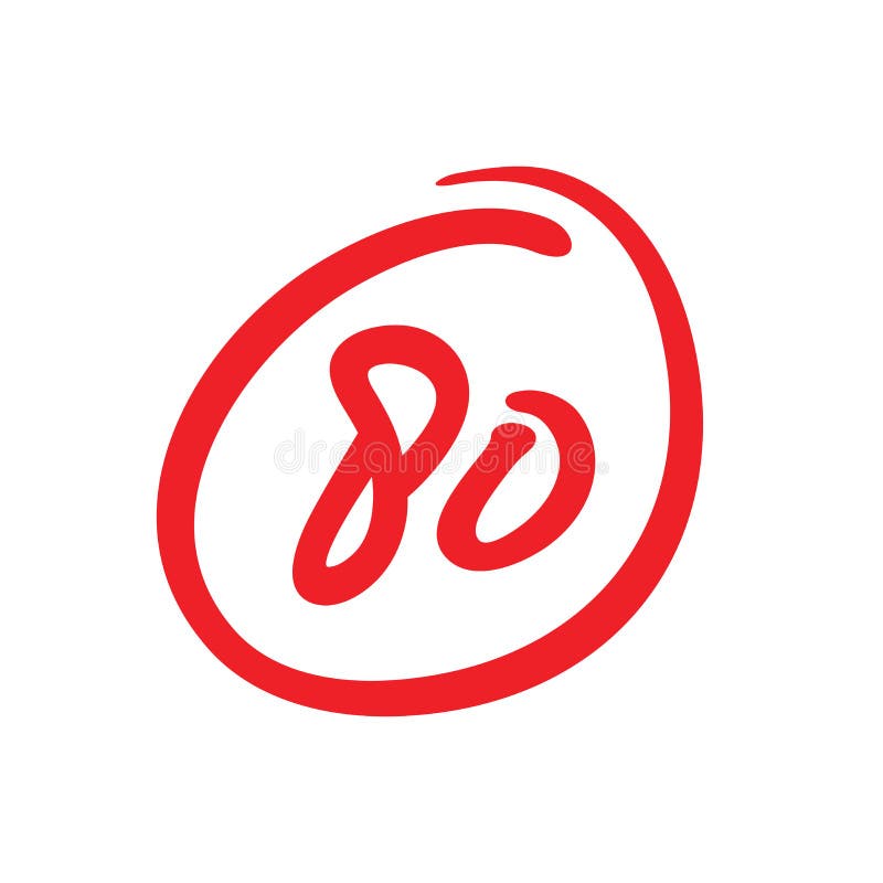 Eighty Points Test Score, 80 Points Grade Illustration Stock ...