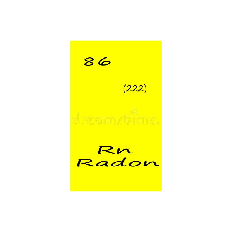 Eighty Six 86 Rn. Radon Element Display. Number 222 Value. Vector ...