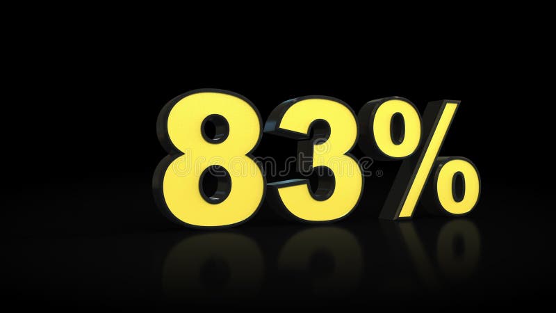 Eighty-three 83 Percent 3D Rendering Stock Illustration - Illustration ...