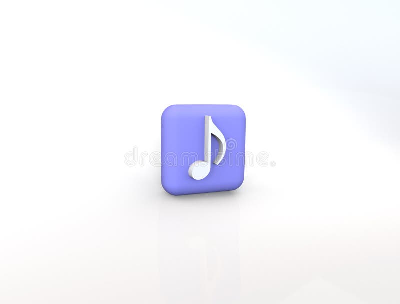 Eigth Note Symbol in 3D Render Illustration Image Stock Illustration ...