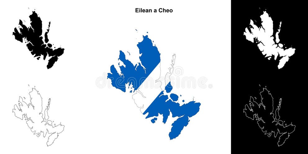 Eilean a Cheo outline map stock vector. Illustration of design - 379271009