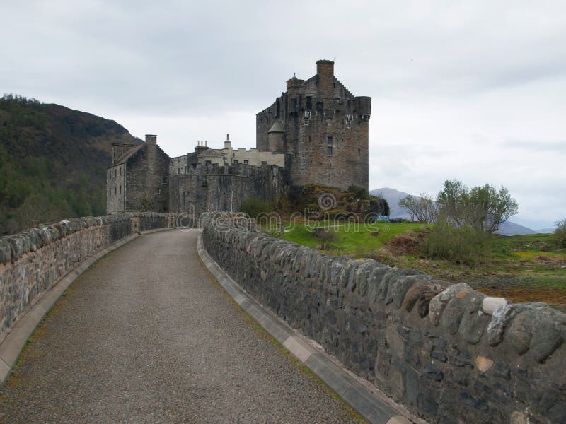 Eilean Donan Castle - Looking Down the Bridge Stock Photo - Image of ...