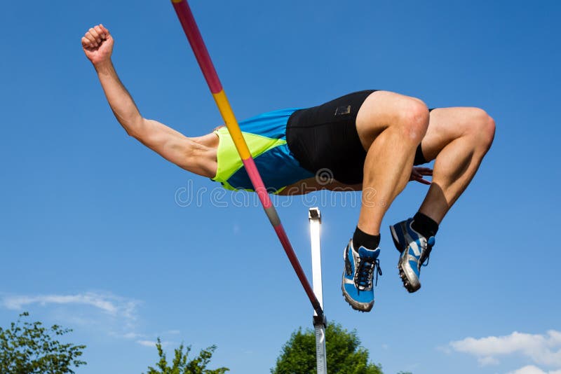 Ein Athlet im Hochsprung stockbild. Bild von herausforderung - 25101365