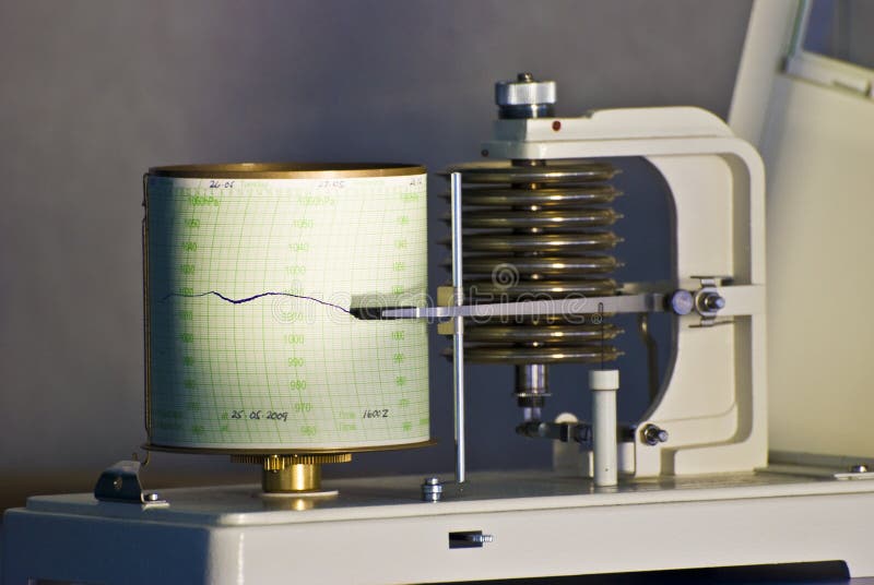 Ein Barometer, Das Ein Diagramm Zeichnet Stockbild - Bild von tiefstand ...