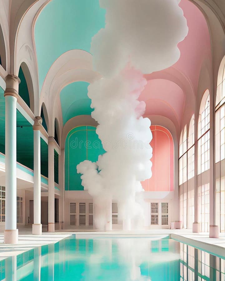 Ein Bild Eines Pools, in Dem Rauch Aus Dem Pool Kommt Stock Abbildung ...