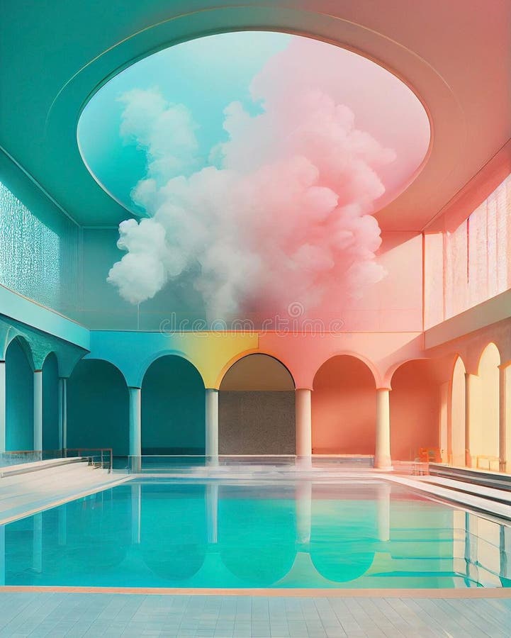 Ein Bild Eines Pools, in Dem Rauch Aus Dem Pool Kommt Stock Abbildung ...