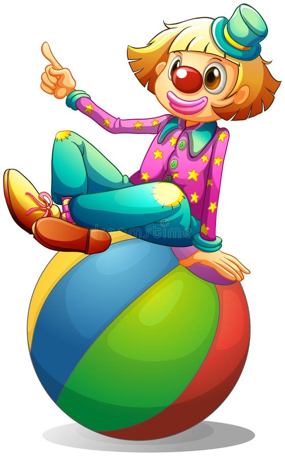 Ein Clown, Der Auf Einem Ball Sitzt Vektor Abbildung - Illustration von ...