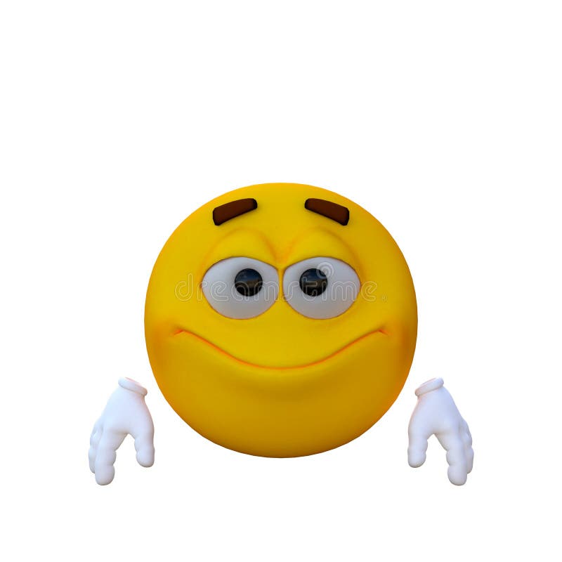 Ein Gelber Smiley Mit Den Händen Stock Abbildung - Illustration von ...