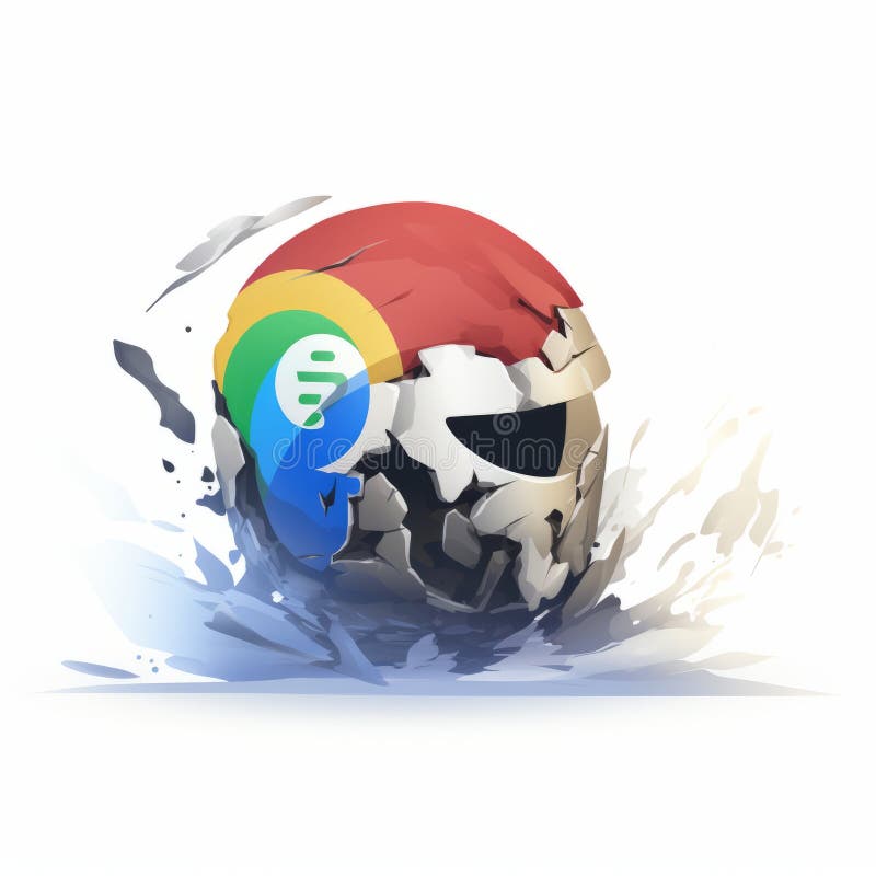 Ein Google-chrome Logo Wird in Der Mitte Einer Explosion Angezeigt ...