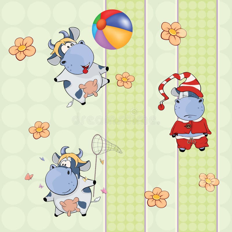 Ein Hintergrund Mit Kühen Nahtloses Muster Vektor Abbildung ...