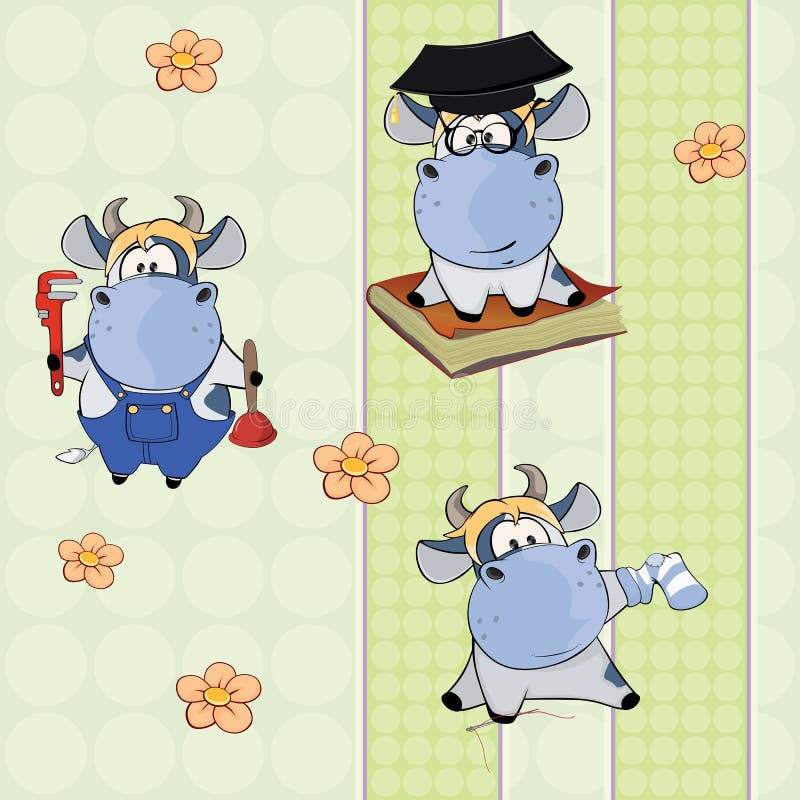 Ein Hintergrund Mit Kühen Nahtloses Muster Vektor Abbildung ...