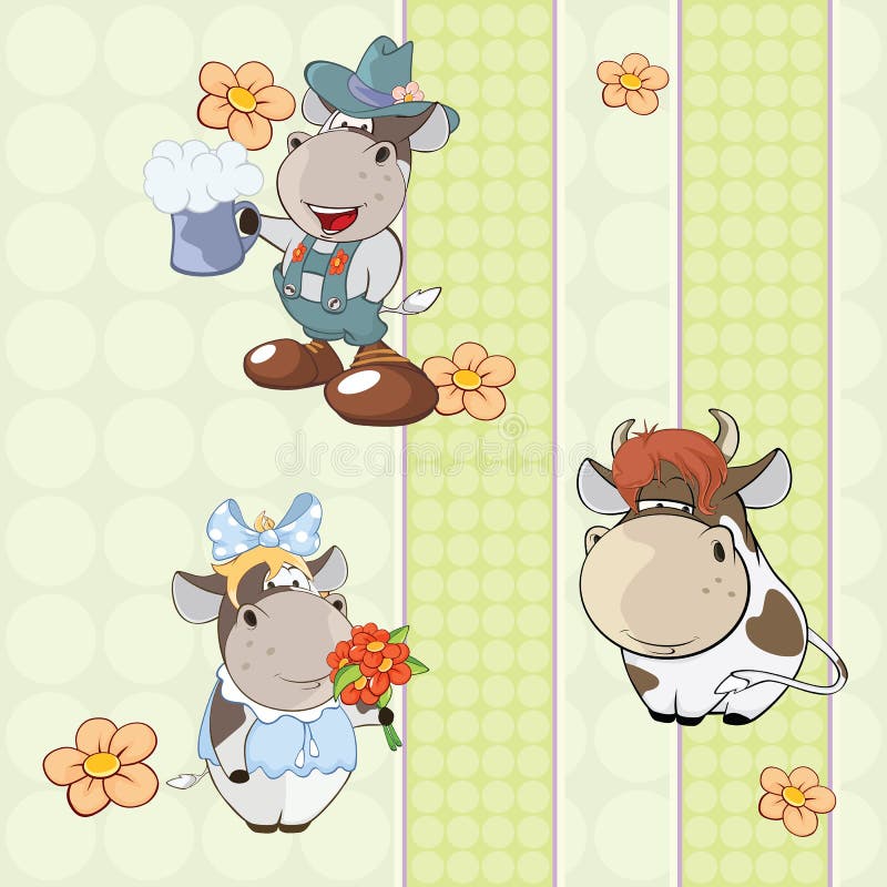 Ein Hintergrund Mit Kühen Nahtloses Muster Vektor Abbildung ...
