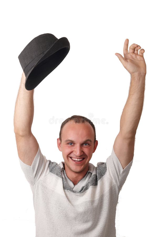 Ein Junger Mann Mit Dem Hut. Stockfoto - Bild von konzept, gaststätte ...