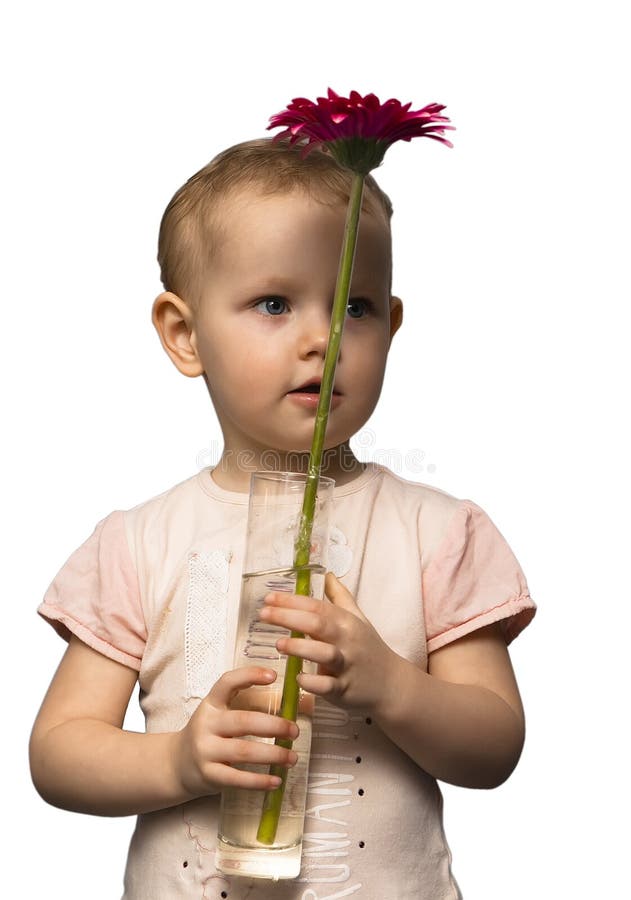Ein Kind Mit Einem Vase Und Einer Blume Stockbild - Bild von betrieb ...