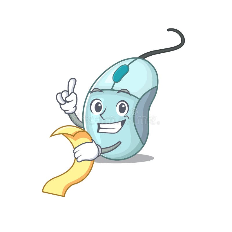 Funny Computer-Maus Zeichentrickfilm Mit Stehender Flagge Vektor ...