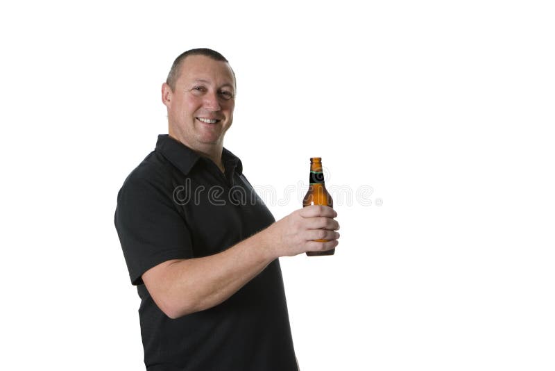 Trinkendes Bier Des Lustigen Fetten Mannes Stockbild - Bild von gecken ...