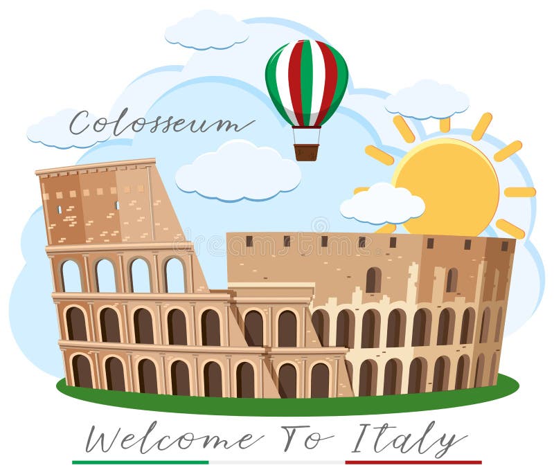 Colosseum Rom Italien Vektor Linie Symbol Symbol Piktogramm Zeichen ...
