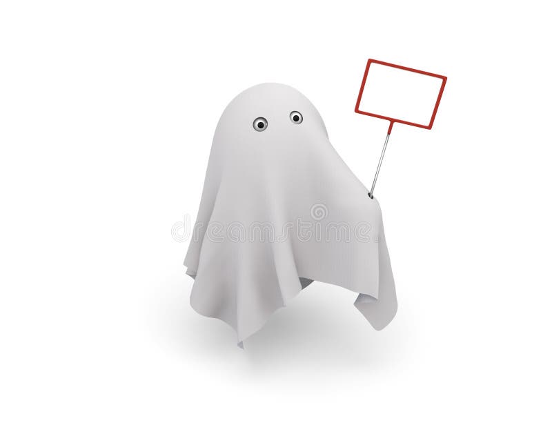 Ein Netter Geist Diese Holding Ein Zeichen Stock Abbildung ...