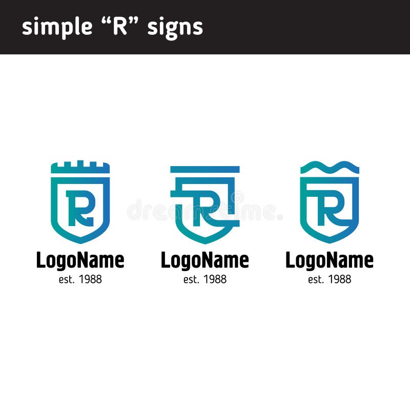 Ein Satz Logos Mit Dem Buchstaben R Vektor Abbildung - Illustration von ...