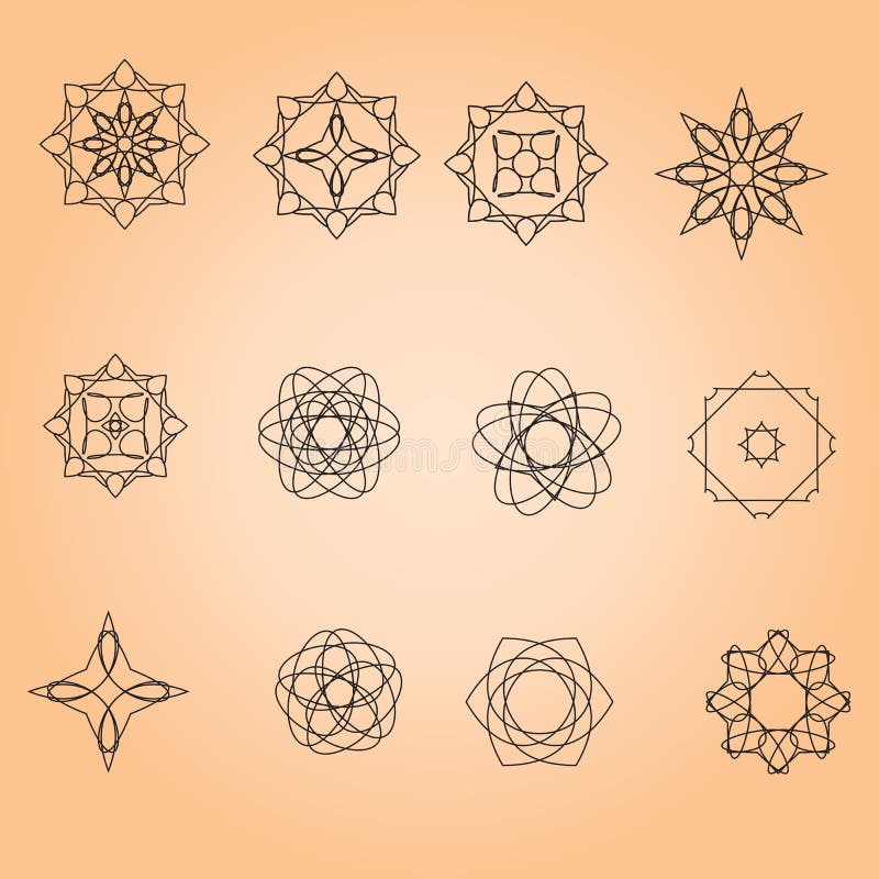 Ein Satz Minimale Runde Muster Vektor Abbildung - Illustration von ...