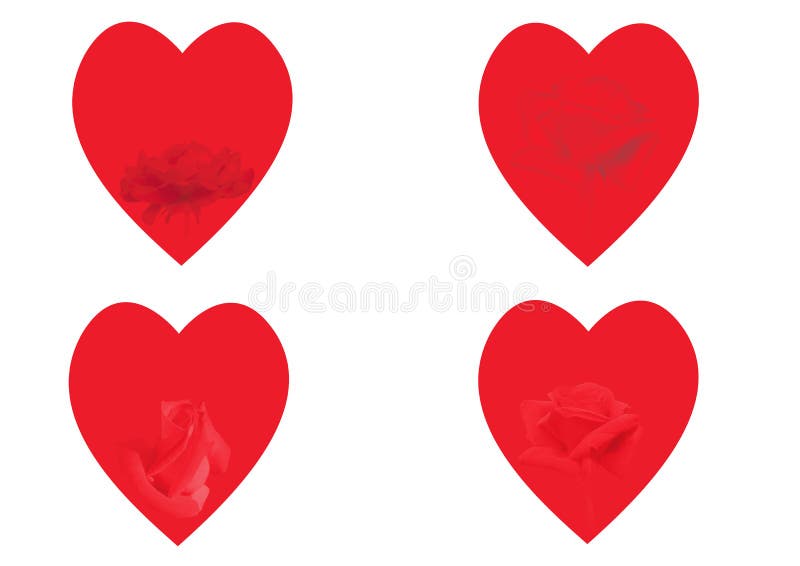 Ein Satz von vier Herzen stock abbildung. Illustration von datierung ...
