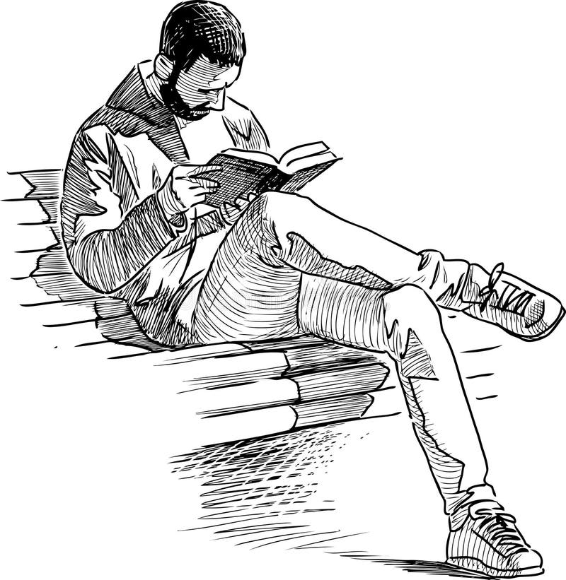 Ein Stadtbewohner Liest Ein Buch in Einem Stadtpark Vektor Abbildung ... Ein Stadtbewohner Liest Ein Buch in Einem Stadtpark Vektor Abbildung ...