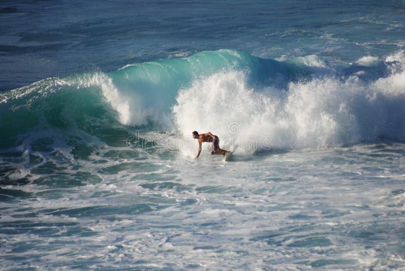 Ein Surfer, Der Die Welle Reitet Stockbild - Bild von tätigkeit ...
